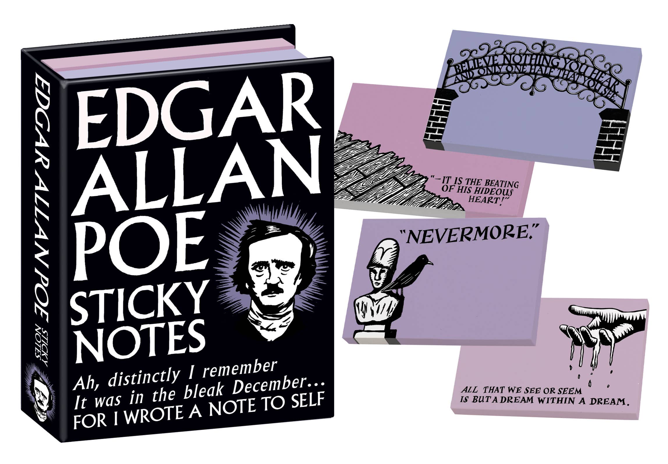Edgar Allan Poe Sticky Notes – Sweet Memories Vintage Tees & Candy