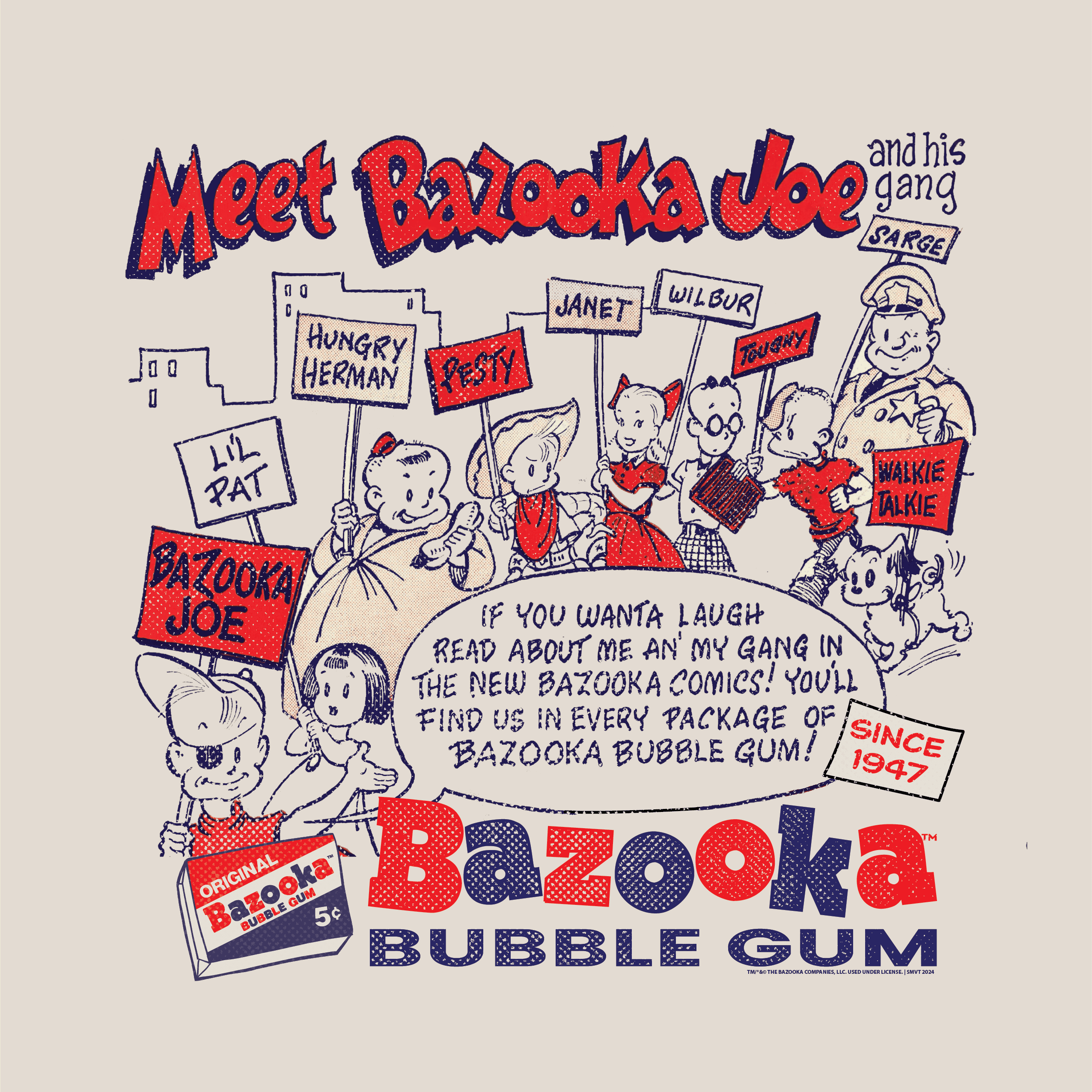 Bazooka® – Sweet Memories Vintage Tees & Candy