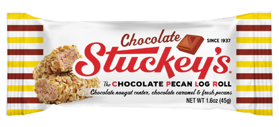Stuckey's Pecan Log Chocolate- 1.6oz – Sweet Memories Vintage Tees & Candy